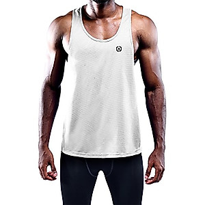 NELEUS Men's 3 Pack Dry Fit Athletic Muscle Tank Workout Gym Shirt,5031,Black,Grey,White,XL,EU 2XL