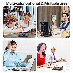 Desktop Calculator 12 Digit,Standard Dual Power Battery and Solar,Desk Calculators with Large LCD Display,Perfect for Home, Office,and School Use,Auto Sleep (Beige)