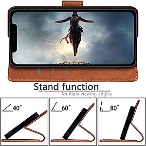 SUANPOT for iPhone 13（NON 13Pro）6.1 inch 5G with RFID Blocking Wallet case Credit Card Holder,Flip Book PU Leather Phone case Shockproof Cover cellphone Women Men for Apple 13 case Wallet Light Brown