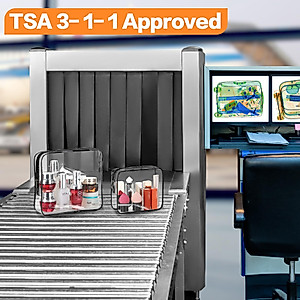 HAOGUAGUA 3 Pieces Large Clear Travel Bags for Toiletries, Waterproof Clear Plastic Cosmetic Makeup Bags, Transparent Packing Organizer Storage Bags (Black)