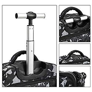 SKYMOVE 20 inches Big Storage Multifunction Travel Wheeled Rolling Backpack Luggage Books Laptop Bag, Blue