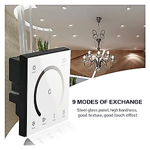 LAZIRO Smart Touch Panel LED Dimmer Controller DC 12V 24V 4Ax3 Channel Timer Wall Switch Controller for Single Color LED Strip Lights
