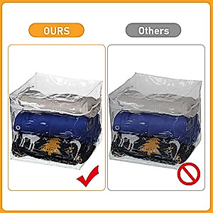 6 Pack Clear Zippered Organizers Foldable Sweater Storage Plastic Storage Bag with Zipper and Handle Clear Storage Bins for Closet Cubic Zippered Containers Zippered Collapsible Cube for Clothes Toy