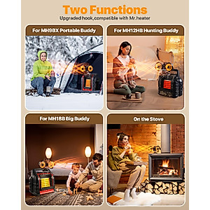 Wood Stove Fan for Buddy Heater, 8 Blades Heat Powered Fan,Dual Motor Heater Fan with Bracket Compatible for Propane Heater, Thermal Eco Fan for Gas Wood Burner Stove Tent Camping Accessories