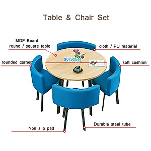 LSRY Home Dining Table, Conference Table, Modern Meeting Table, Reception Table, Round Training Seminar Table, Boardroom Desk, Compact Coffee Sofa Seat Office Lounge, Children Table for Crafts (Color