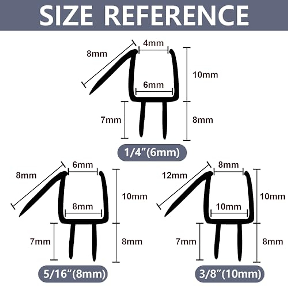 ZNCZHZN Shower Door Bottom Seal, 2-Pack Frameless Door Seal for 3/8 Inch Glass - 39 Inch Ultra Clear Shower Door Seal Strip, Stop Shower Leaks and Create a Water Barrier(3/8" x 39", 10mm)