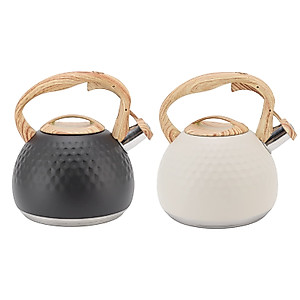 3L Tea Kettle Stovetop Whistling Teapot Stainless Steel Whistling Tea Pot for All Stovetop With Ergonomic Handle for Home Kitchen(Black)