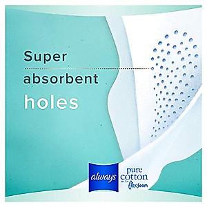 Always Pure Cotton with Flexfoam Pads, Size 1,Regular Absorbency (3 Packs of 14-36 Count Total)