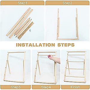 Wood Ribbon Storage Organizer - Ribbon Holder Organizer Rack for Craft Paper Roll - Christmas Gift Wrapping Ribbon Dispenser - Ribbon Organizer for Craft Room, 4-Ply, 1 Pack