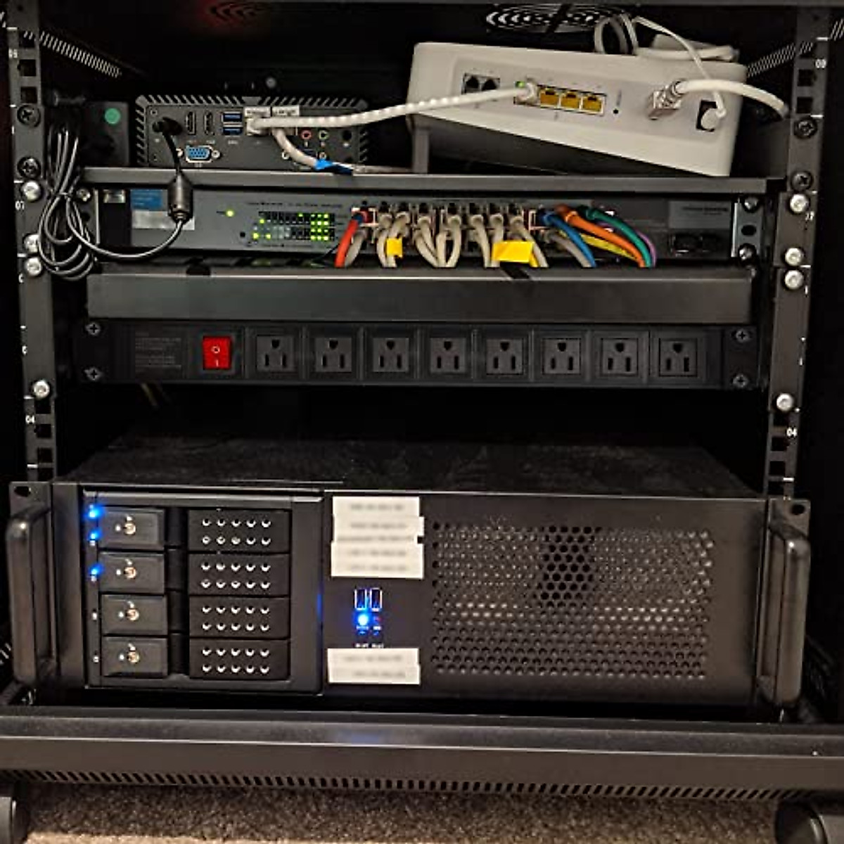 BTU Power Strip Surge Protector Rack-Mount PDU, 8 Right Angle Outlets ...