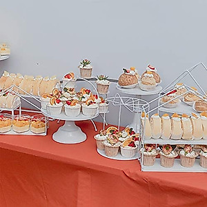 3-Set Cake Stands, White Dessert Display Plate Cupcake Stands for Baby Shower Wedding Birthday Party Celebration Home Decor