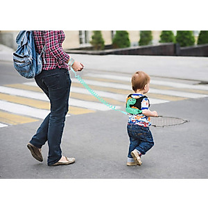 EPLAZA Dinosaur-like Toddler Harnesses with Leashes Anti Lost Wrist Link Wristband for 1.5 to 3 Years Kids Girls Boys Safety (Little dinosaur Black)