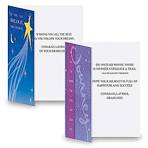 Current Inspire Congrats Graduation Cards, Set of 6 (3 Designs), 5 x 7 Inches, Assorted Congratulations Greeting Card Set, Envelopes Included