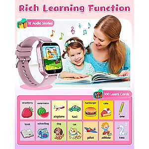 Dolwenqi Kids Smart Watches Gift for Girls 3-12 Year Old, 26 Puzzle Games Kids Watch with Habit Clock Music Player Torch Camera, HD Touchscreen Watches for Girls Gift Toys for Girls Ages 5 6 7 8 9 10