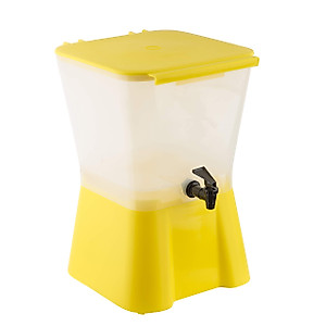 Tablecraft 955 Polypropylene Plastic Non-Insulated Beverage Dispenser, 3-Gallon, Yellow