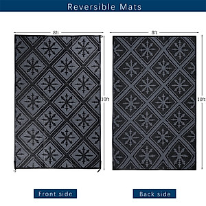 Blytieor 8x10 ft Waterproof Outdoor Rugs, Portable Lightable Plastic Straw RV Rug Floor Mat Area Rugs for Patio,Backyard, Camping