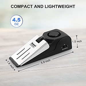 Rosoenvi Door Stop Alarm, Door Stopper with 120DB Security Alarm, Floor Wedge Door Stop Siren, Door Security Devices for Traveling, Apartment, Hotel and Home (Pack of 2)