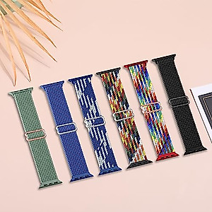 Witzon Compatible with 44mm Apple Watch Series 8 7 41mm 45mm Women Men, Breathable Sport Stretchy Nylon Braided Solo Loop Bands for iWatch Apple Watch Ultra 49mm SE Series 6 5 4 3 38mm 40mm 42mm