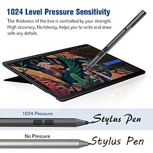 Pen Stylus for Surface Pro 11/10/9/8/X/7+/6/5/4/3/Surface 3, Surface Go 3/2/1, Surface Laptop/Studio/Book 4/3/2/1 with Palm Rejection, 1024 Levels Pressure, 2500h Working Hours