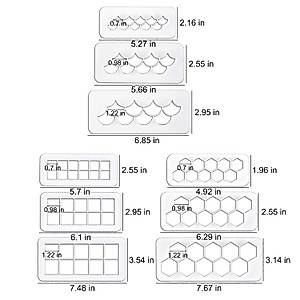 9 Pcs Cookie Fondant Cutter, 3 Shapes Geometric Biscuit Cutter Fondant Impression Mat for Cake Making Fondant Cookie