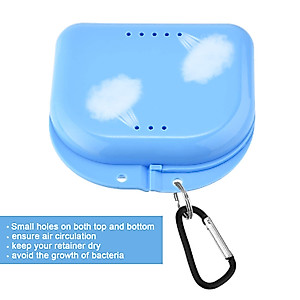 6 Pieces Retainer Cases Mouth Guard Container Case Multicolor Orthodontic Denture Storage Boxes with D-Shaped Buckles and Keychain Rings