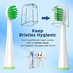 Replacement Toothbrush Heads for Water Pik Sonic Fusion (SF-01 / SF-02 / SF-03 / SF-04), Compact, with Covers, 3 Count, White
