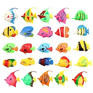 BESTOYARD Ocean Decor Miniature Toys 50 pcs Fish Aquarium Rubber Squirting Fish Artificial Plastic Fish sea Fish Animals Toys Ornament Plastic Fake Ocean Decor Miniature Toys