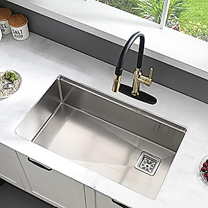 28 Inch Undermoutn Kitchen Sink Stainless Steel- Abironl 28"x18" Under Mount Kitchen Sink Workstation Ledge 16 Gauge Stainless Steel Kitchen Sink Single Bowl Kitchen Sink with Accessories