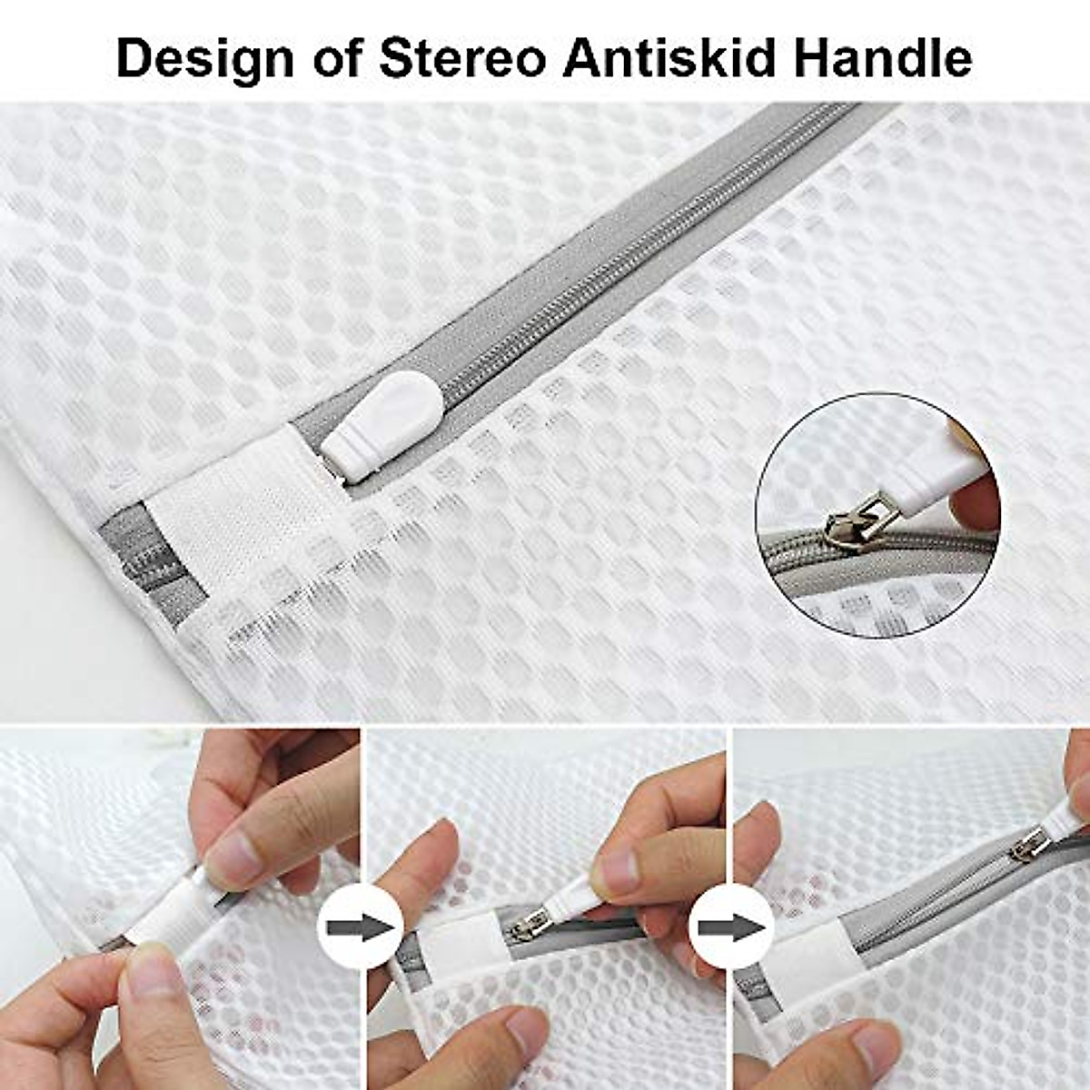 Extra Large Mesh Laundry Bag, 2 Pack Zippered Polyester Delicates Laundry Wash Bag, Washer and Dryer Safe Clothes Laundry Bag for Coat, Sweater, Bed Sheet, Window Screening