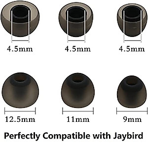 JNSA Ear Fin and Ear tip Set Replacement for Jaybird X2 X3 X4 X, S/M/L 3 Size 6 Pairs,Ear Fins 3 Pairs and Ear Tips 3 Pairs Compatible with Jaybird X X2 X3 X4,Black 33