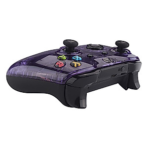 eXtremeRate Transparent Crystal Clear Atomic Purple Faceplate Cover for Xbox One Wireless Controller (Model 1708), Custom Case Front Housing Shell for Xbox One S X Controller - Controller NOT Included