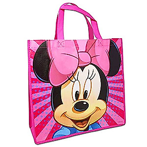 Disney Mickey And Minnie Mouse Tote Bag Bundle ~ 3 Classic Mickey And Minnie Mouse Reusable Grocery Bags, Travel Totes, For Kids, Adults Party Supplies, Party Favors With Stickers