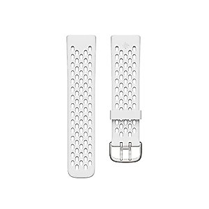 Fitbit Charge 5 Sport Accessory Band, Official Product, Frost White, Large
