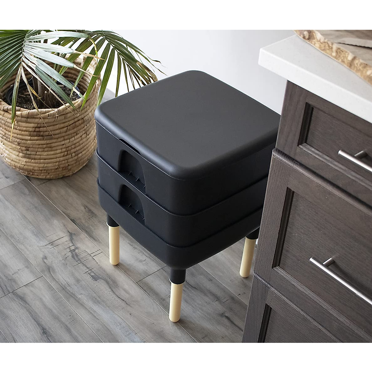 FCMP Outdoor - The Essential Living Composter, 2-Tray Worm Composter, Black