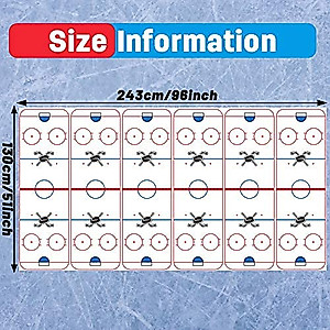 Boao Hockey Tablecloth Ice Hockey Field Table Cover Plastic Tablecloth Dining Room Kitchen Rectangular Table Cover for Patio Picnic Camping Spring Summer Sport Events 54 x 96 Inch, 100g, White(3 Pcs)