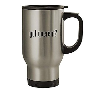 Knick Knack Gifts got querent? - 14oz Stainless Steel Travel Mug, Silver