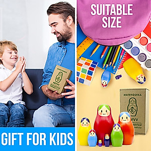 AEVVV Stacking Rainbow Nesting Dolls Set 7 pcs - Wooden Rainbow Stacking Toy - Wooden Nesting Rainbow Toys - Matryoshka Doll Rainbow Decor