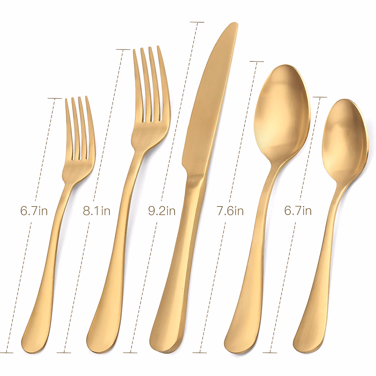 Matte Gold Silverware Set, Satin Finish 20-Piece Stainless Steel Flatware Set,Kitchen Utensil Set Service for 4,Tableware Cutlery Set for Home and Restaurant, Dishwasher Safe