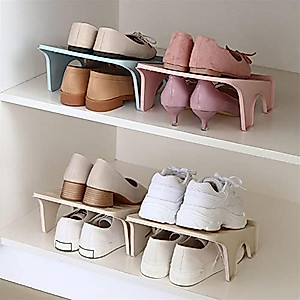 KNFUT Shoe Slots, Durable Convenient Multifunctional Shoe Holder Shelf Practical Shoe Storage Rack Easy to Clean for Hotel (Color : Pink)