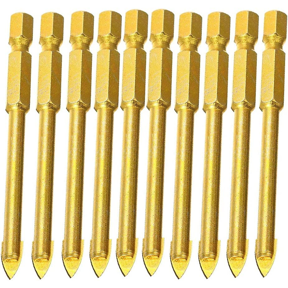 Boxonly 10PCS 3mm Tungsten Tile Drill Bit Set Carbide Drill Bit Glass Ceramic Flat Spear Head Drill Bit
