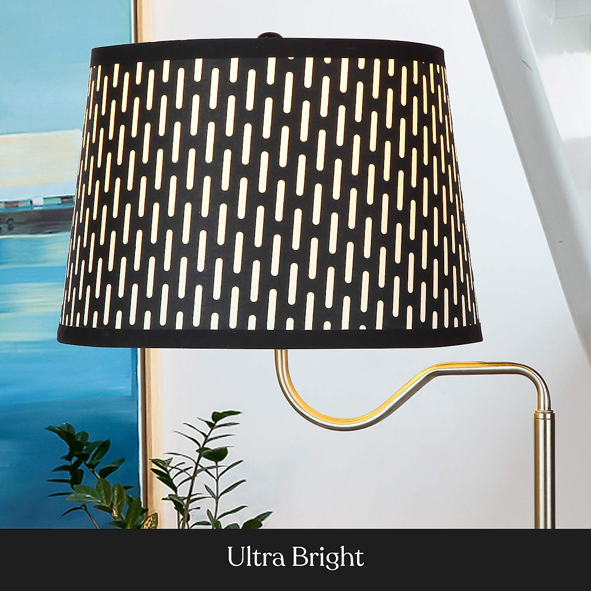 Brightech Madison w. Table & Lamp Combo, Desk Lamp with Wireless Charging Pad and USB Port, Bedside Reading Lamp, Nightstand Lamp with LED Bulb for Bedroom, Living Room, Office - Classic Black