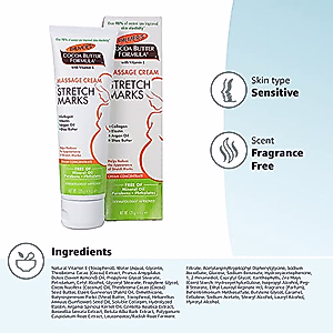 Palmer's Cocoa Butter Formula Massage Cream for Stretch Marks and Pregnancy Skin Care, 4.4 Ounces (Pack of 2)