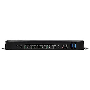 Tripp Lite 4 Port DisplayPort USB KVM Switch, Quad Port DP USB KVM Switch, 4K 60 Hz, HDR, HDCP 2.2, DP 1.4, USB 3.0 Cables, Black (B005-DPUA4)