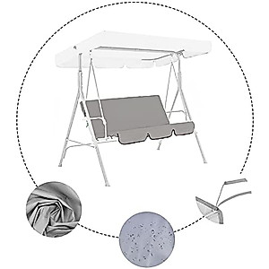 BTURYT Waterproof Swing Seat Cover,Swing Cushion Cover Replacement,Dustproof Protective Covers for 3 Seat Garden Swing Chair Cushions-(Chair Cover only)