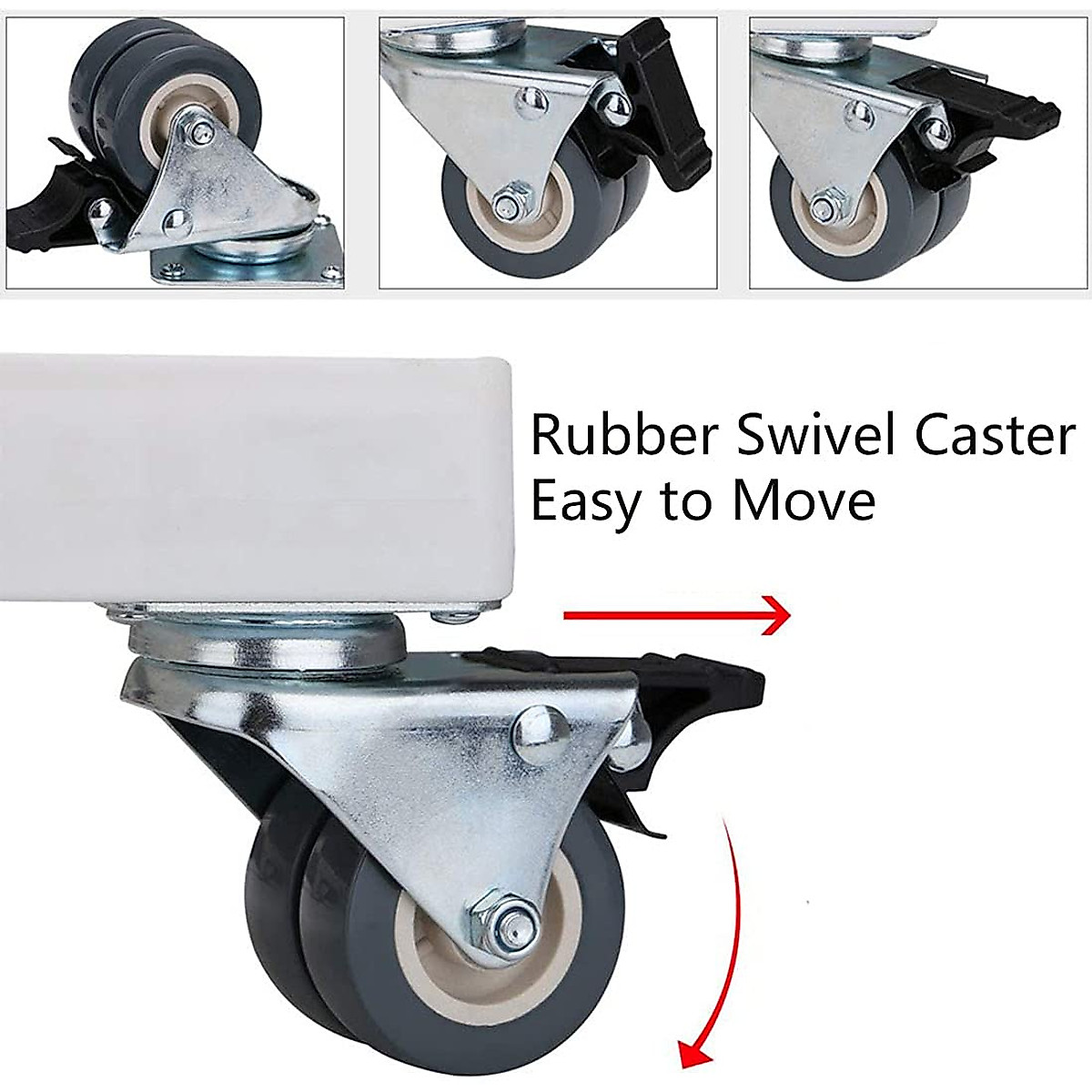 QQUN Washing Machine Base Mini Fridge Stand Multi-functional Movable Adjustable Mobile Roller with 4 Locking Rubber Swivel Wheels and Strong Feet for Machine, Dryer Refrigerator (Grey)