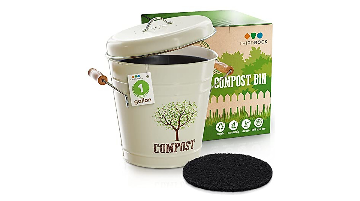 Third Rock 1.0 Gallon Kitchen Compost Bin - Eco-Friendly