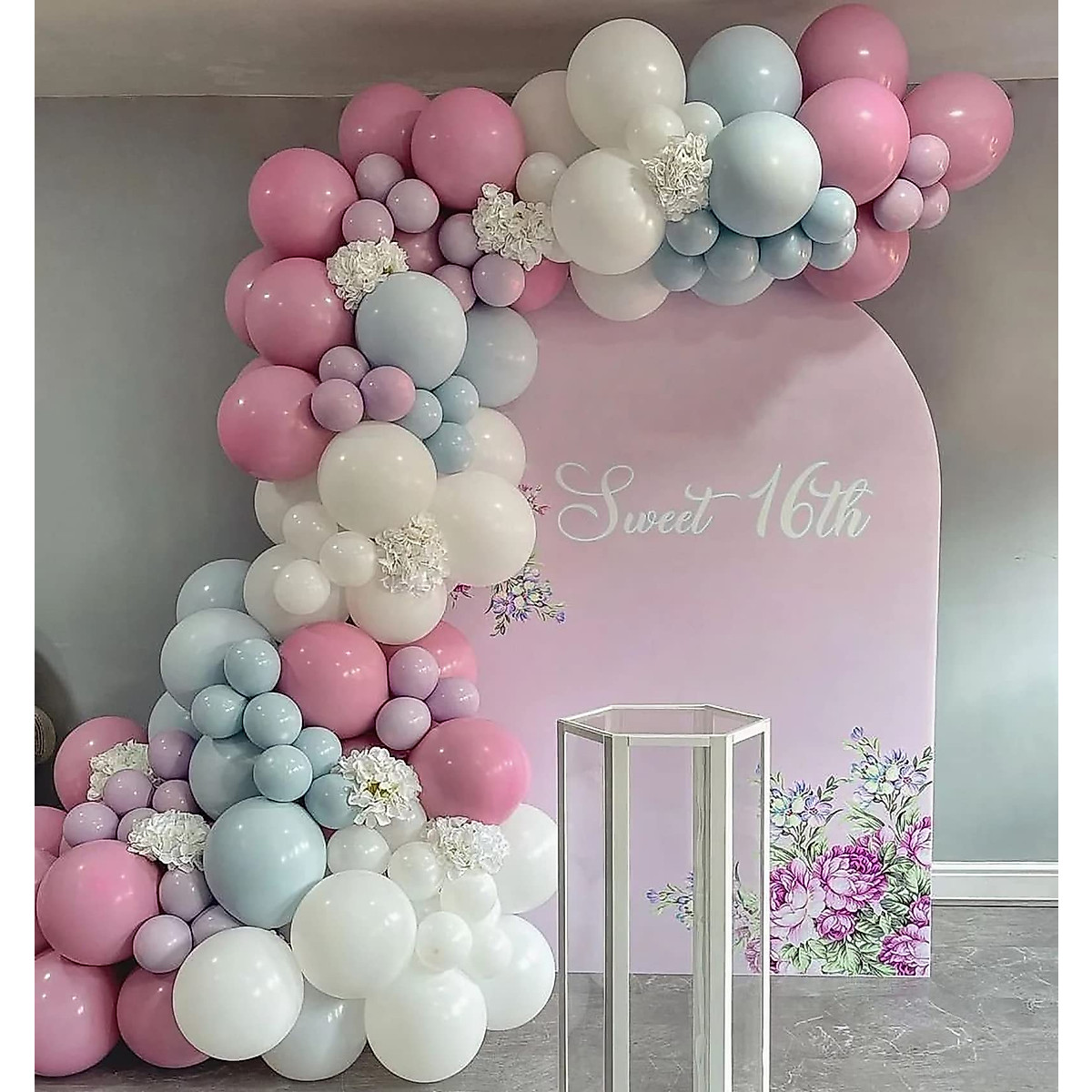 Purple Blush Balloon Garland Arch Kit,Double-Stuffed Dusty Purple Blush Pink Balloons for Butterfly Birthday Bridal Baby Shower Party Decorations