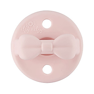 Itzy Ritzy Silicone Orthodontic Pacifiers - Sweetie Soother Pacifiers with Collapsible Handle & Two Air Holes for Added Safety, Baby Pacifiers for Ages 0-6 Months (Ballet Slipper & Primrose)