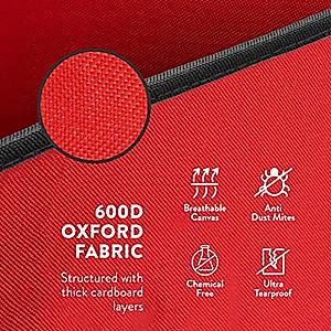 ZOBER Christmas Light Storage - Christmas Light Organizer W/ 4 Plastic Christmas Lights Organizer Wheel - Strong & Durable Material - Stitched Reinforced Handles - Red