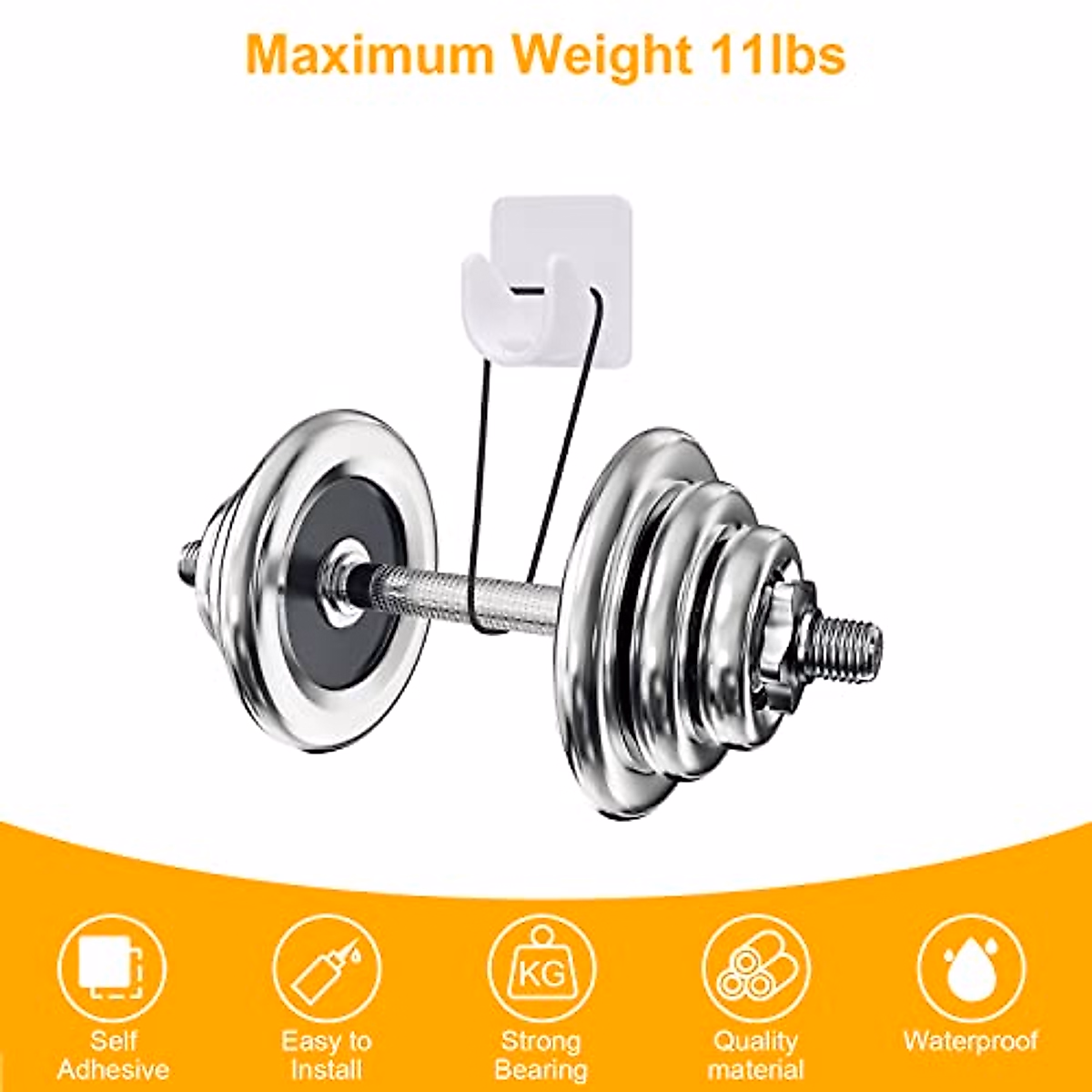 Adhesive Shower Curtain Rod Holder, Curtain Rod Bracket with Adhesive Pieces No Drilling Spring Tension Rod Retainer for Bathroom Kitchen Wardrobe | Rod End Diameter within 0.86inch 2pcs White